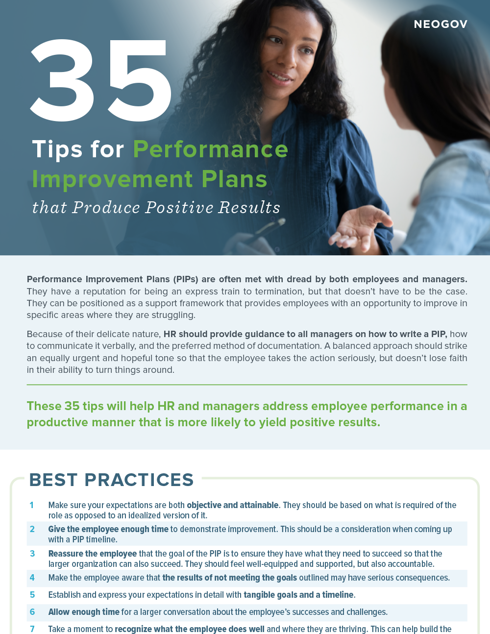 35 Tips for Performance Improvement Plans | NEOGOV